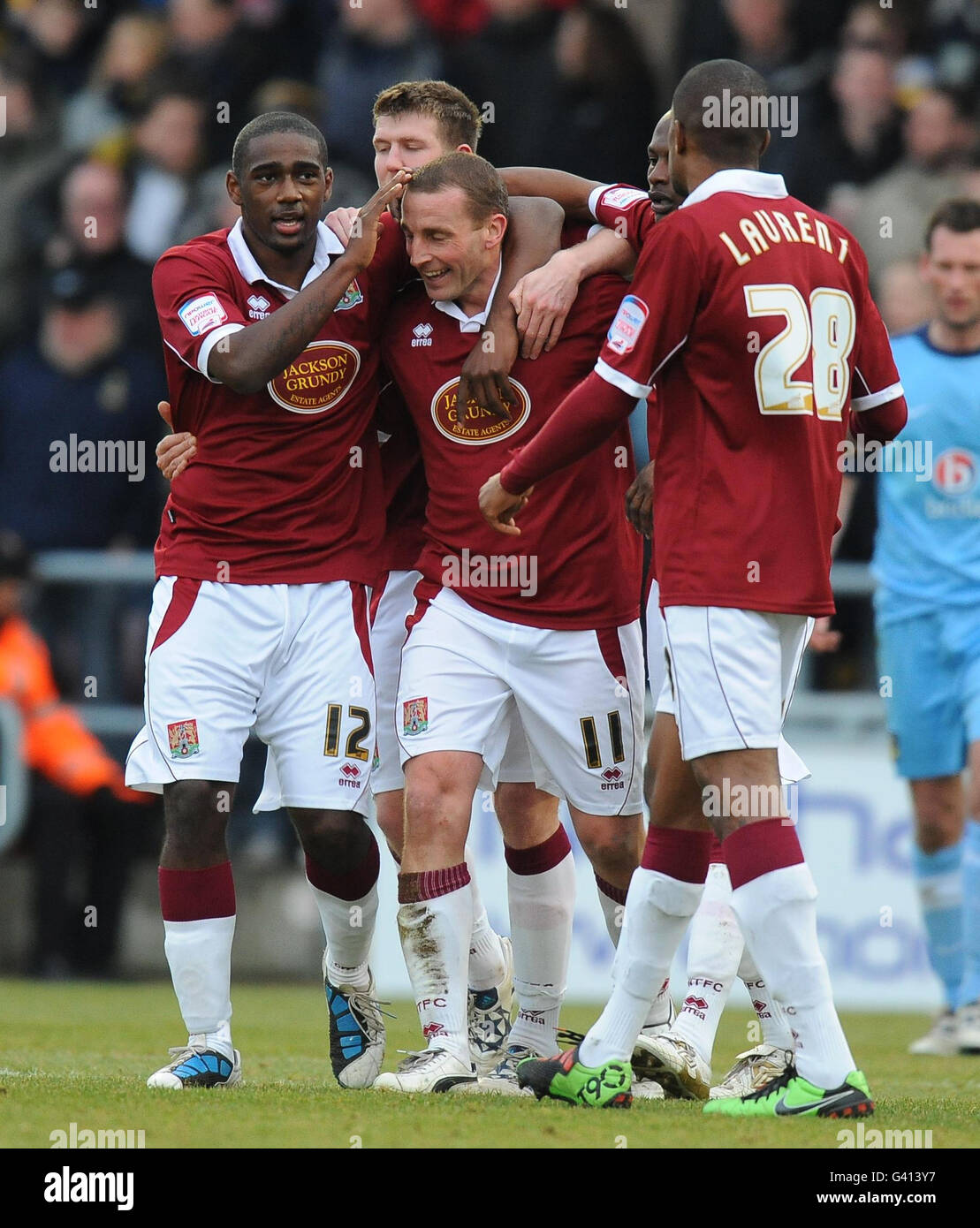 Northampton Town's Andy Holt celebrates scoring their first goal during ...