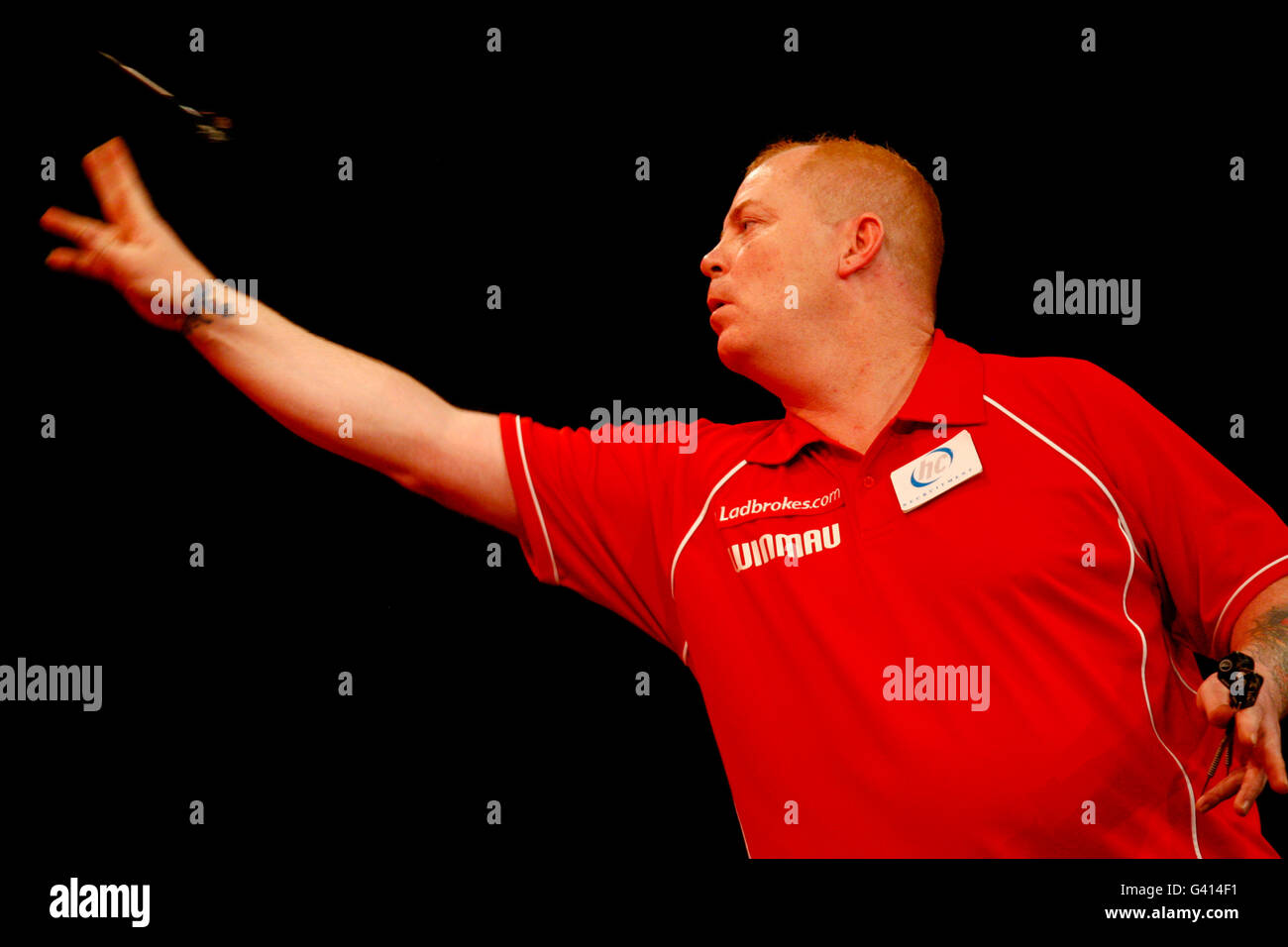 Tony Eccles in action against Adrian Lewis during the Ladbrokes.com ...