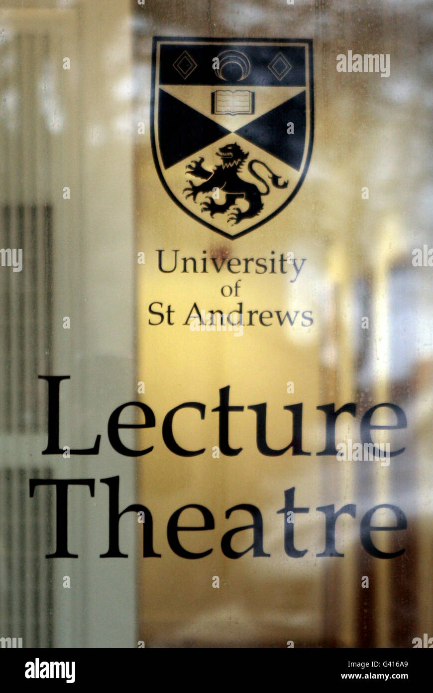 A general view of a sign at St Andrews University, Scotland. Prince ...