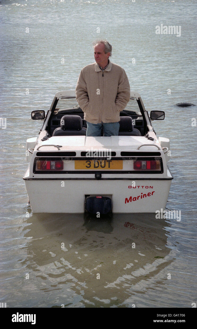 Inventor Tim Dutton with his carboat, the Dutton Mariner, in and around ...