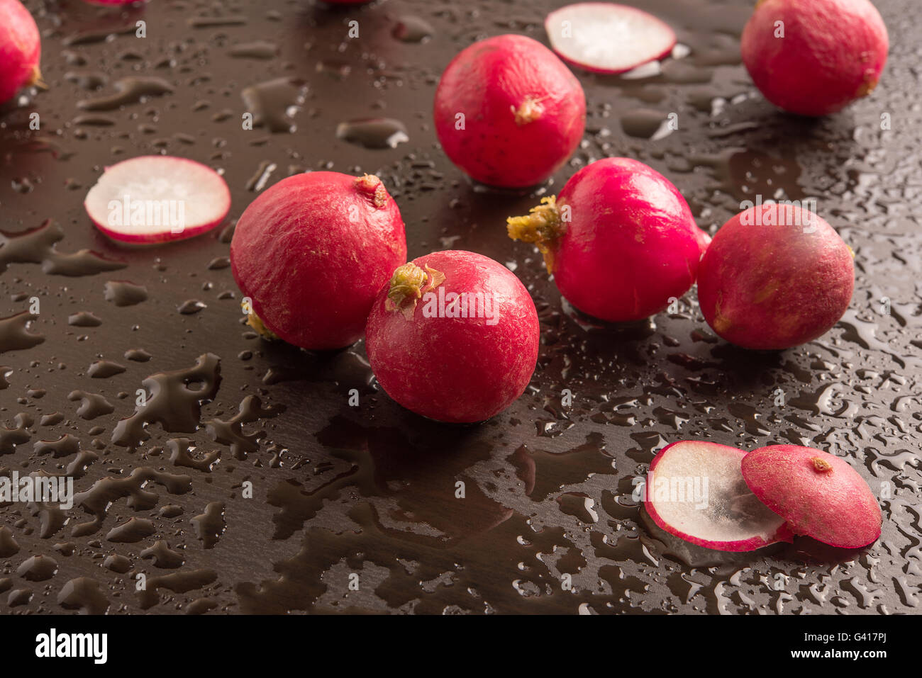 fresh radish in a wet background Stock Photo - Alamy