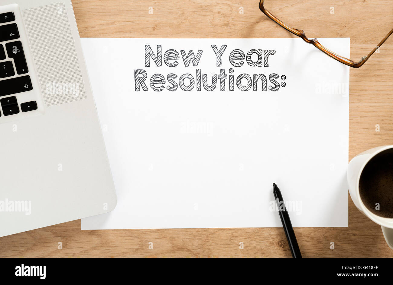 Handwriting text writing resolutions hi-res stock photography and ...