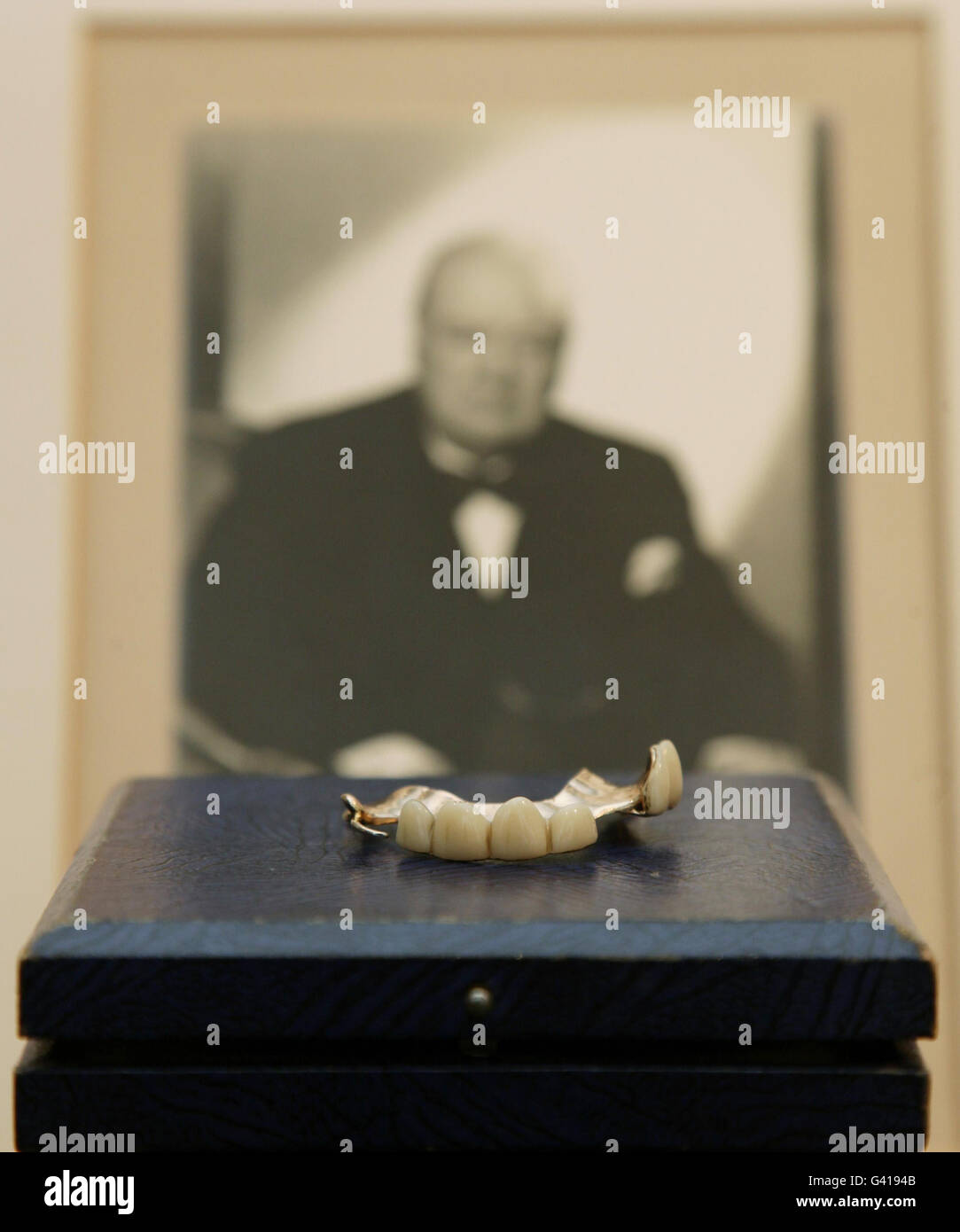 A pair of false teeth that were made for and belonged to Winston ...