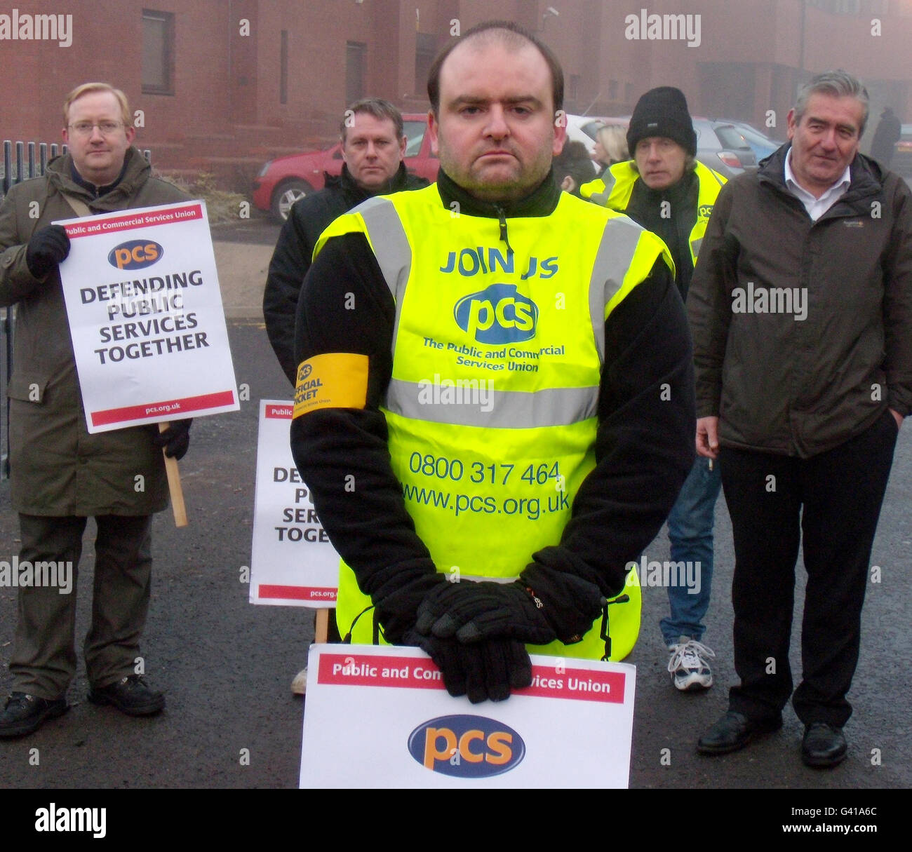 David Coventry, 40, (front) a sub-branch secretary for the PCS union ...
