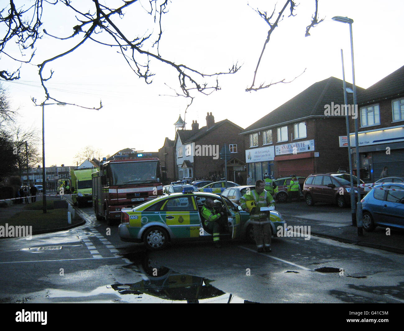 Police vehicle explosion scene hi-res stock photography and images - Alamy