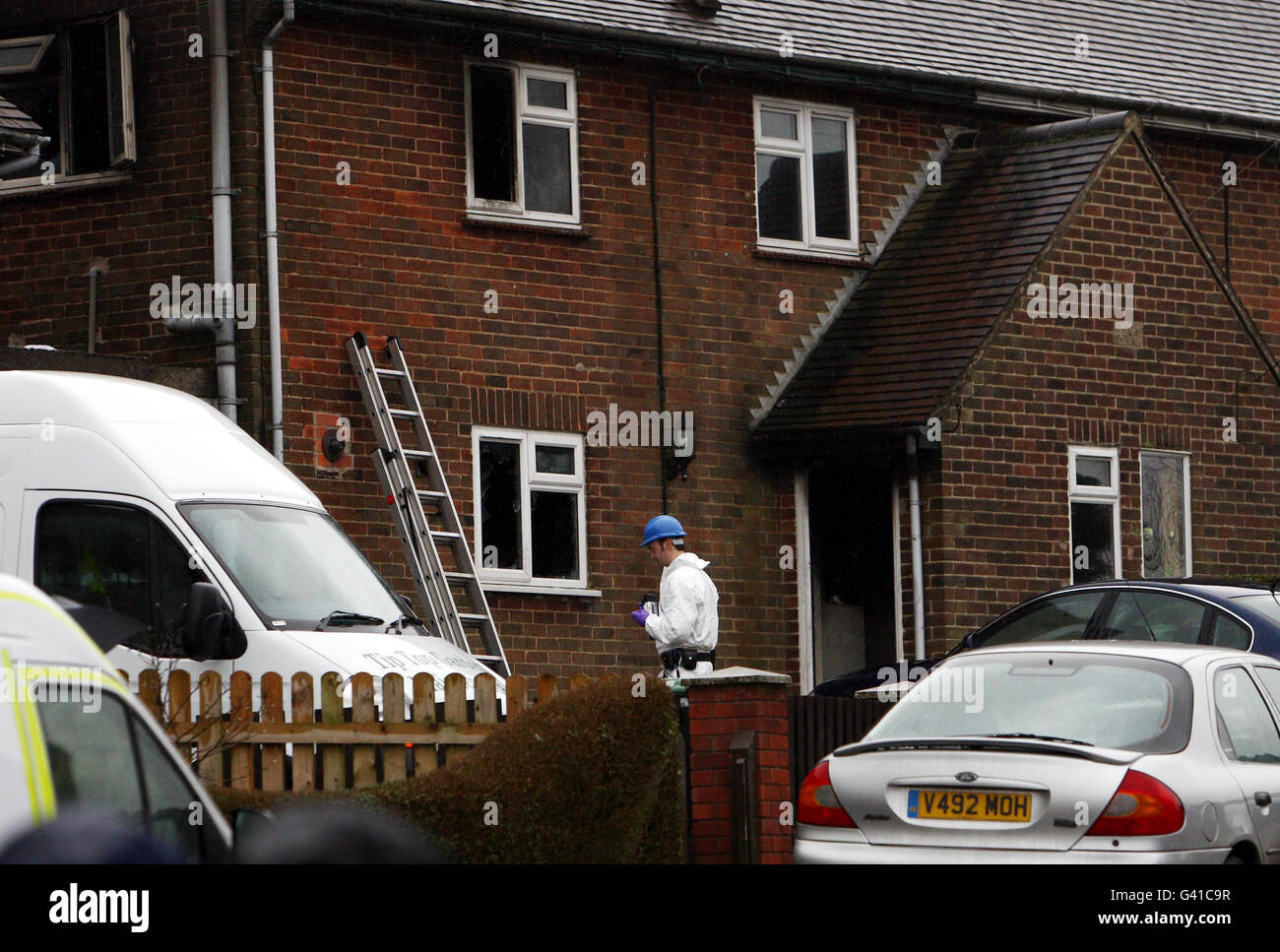 The scene in Hulland Ward, near Ashbourne, Derbyshire where four young ...