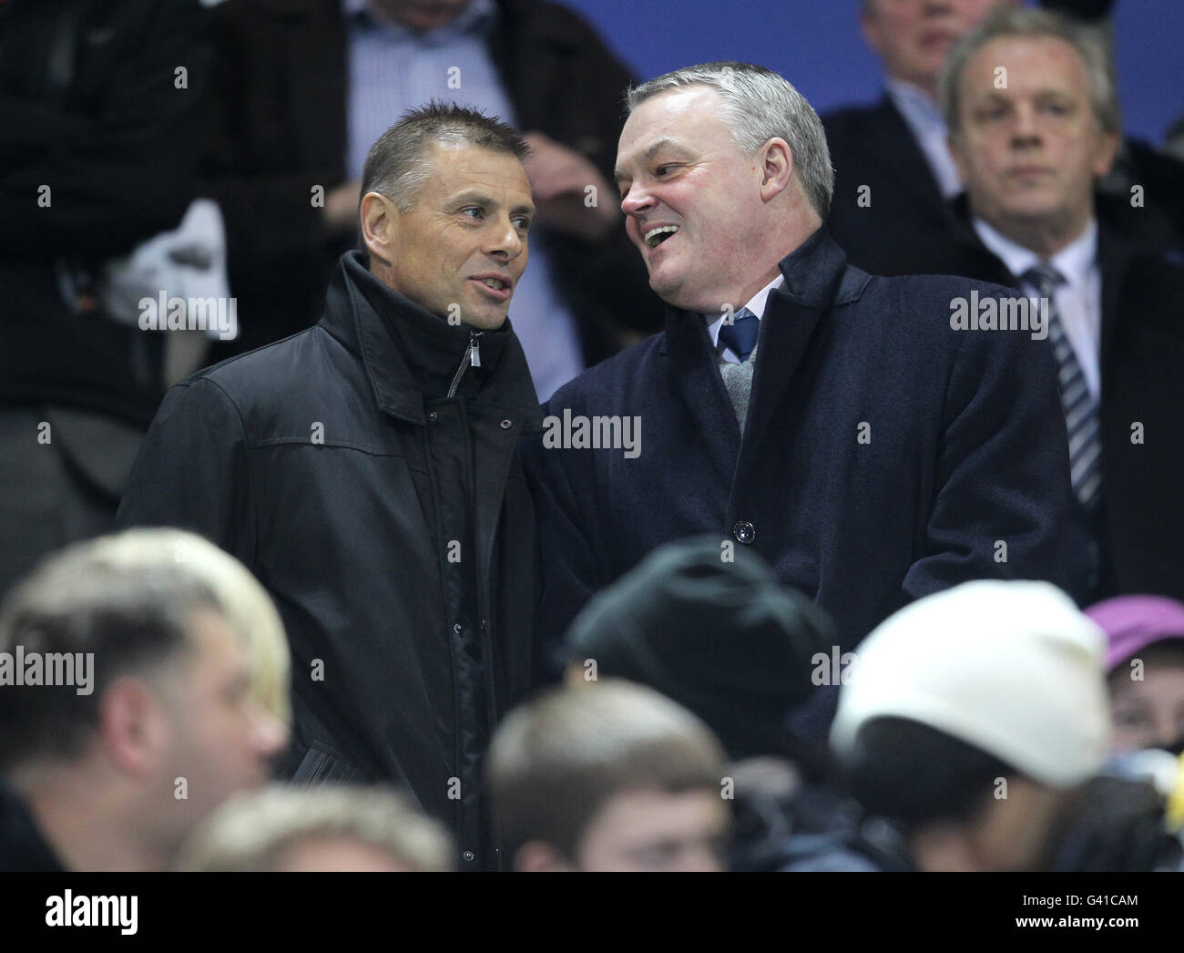 Bolton Wanderers' Chairman Phil Gartside (right) and Mark Halsey in the ...