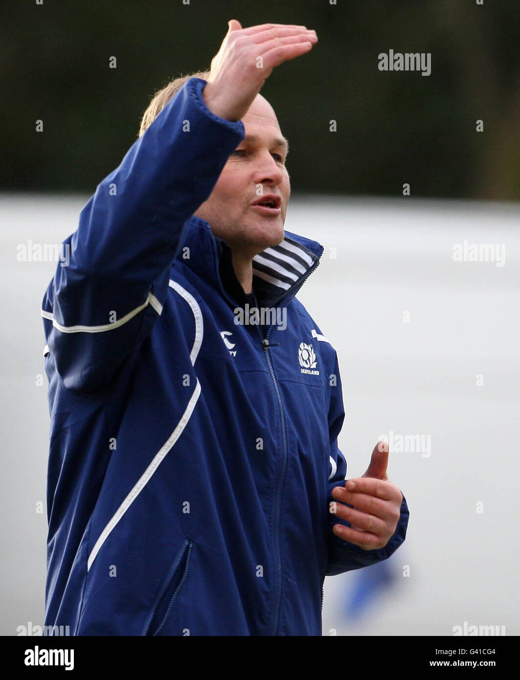 Scotland's coach Andy Robinson during a training session at the ...