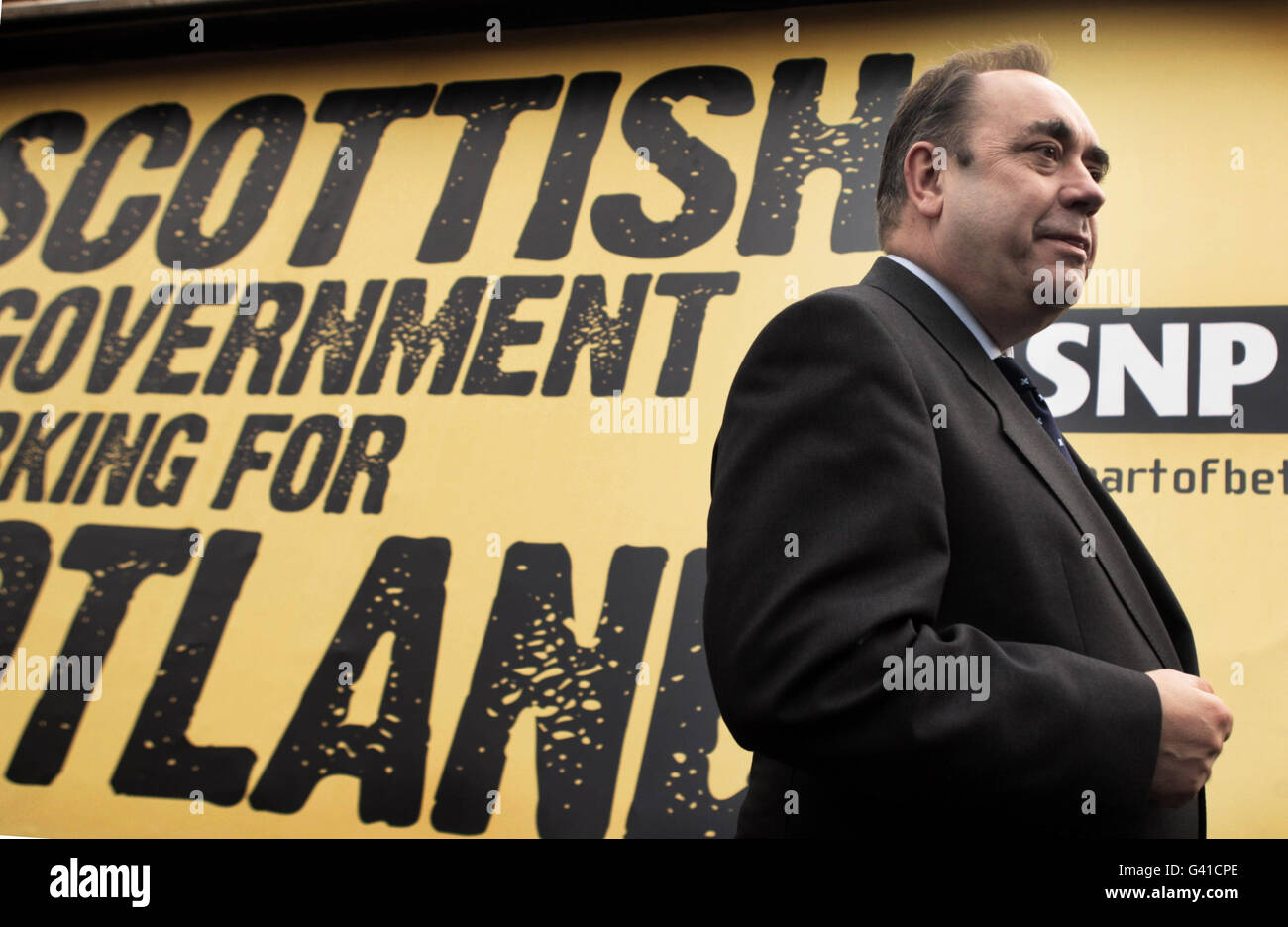Scottish National Party Leader Alex Salmond launches the campaign to re ...