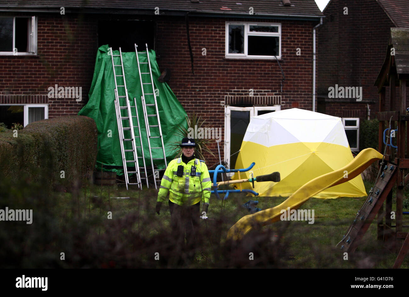 Four children die in house fire Stock Photo - Alamy