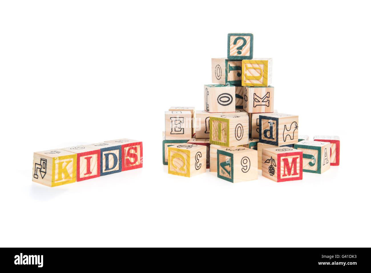 photo of a alphabet blocks spelling kids isolate on white background ...