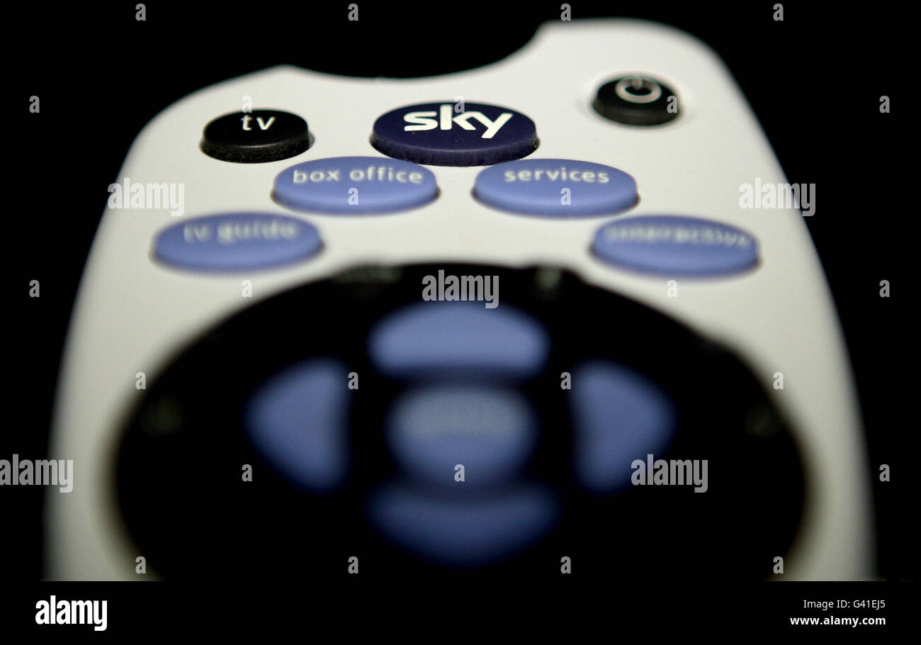 A general view of bskyb television remote control hi-res stock ...