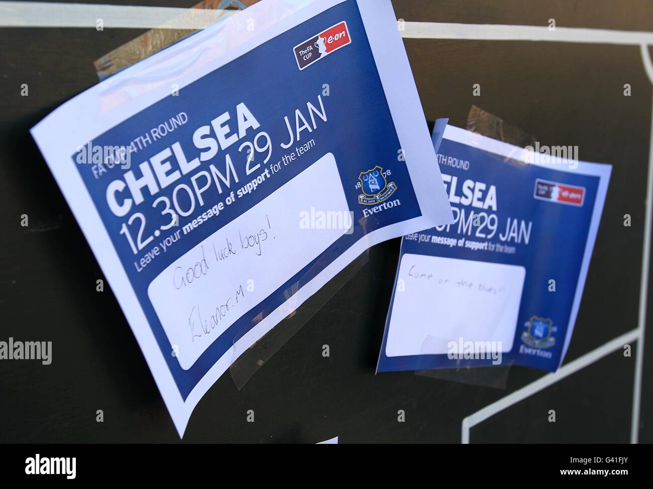 Messages of support from fans are displayed on the Good Luck Message ...