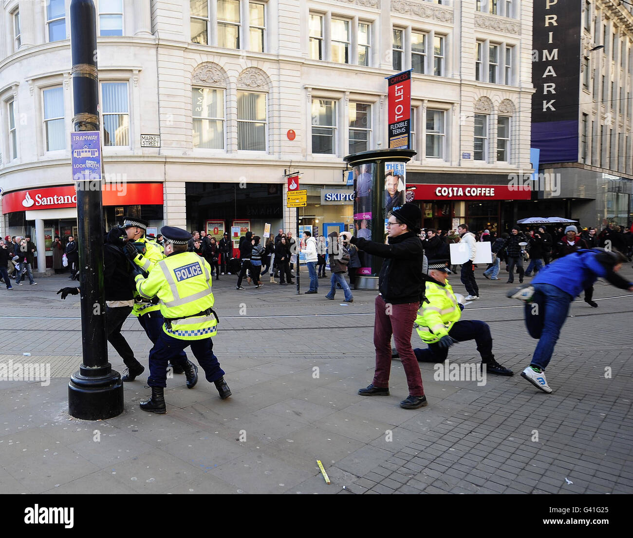 The Manchester demonstration turns violent as protestors try and break ...