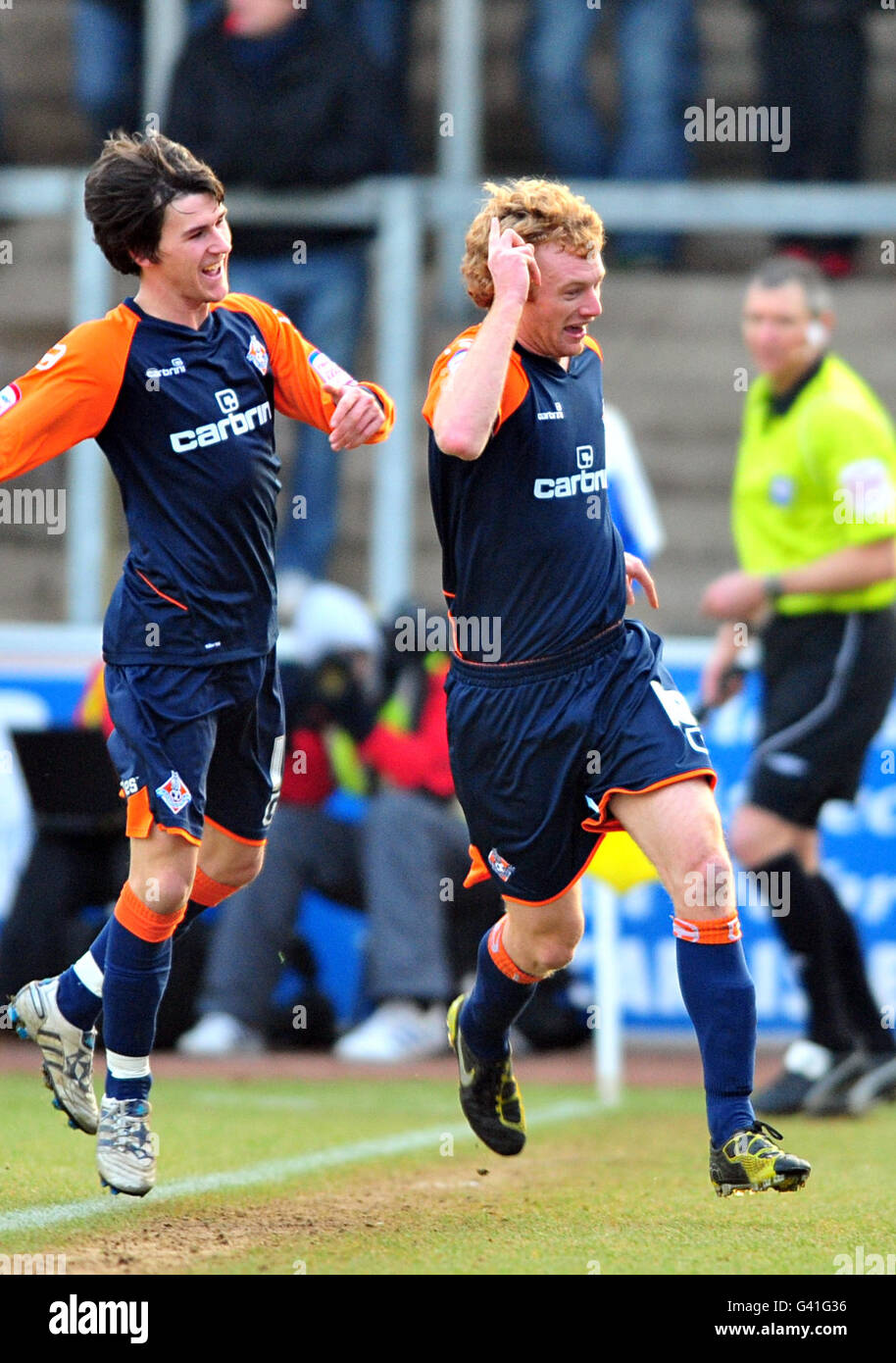 Oldham Athletic's Chris Taylor celebrates scoring his sides second goal ...