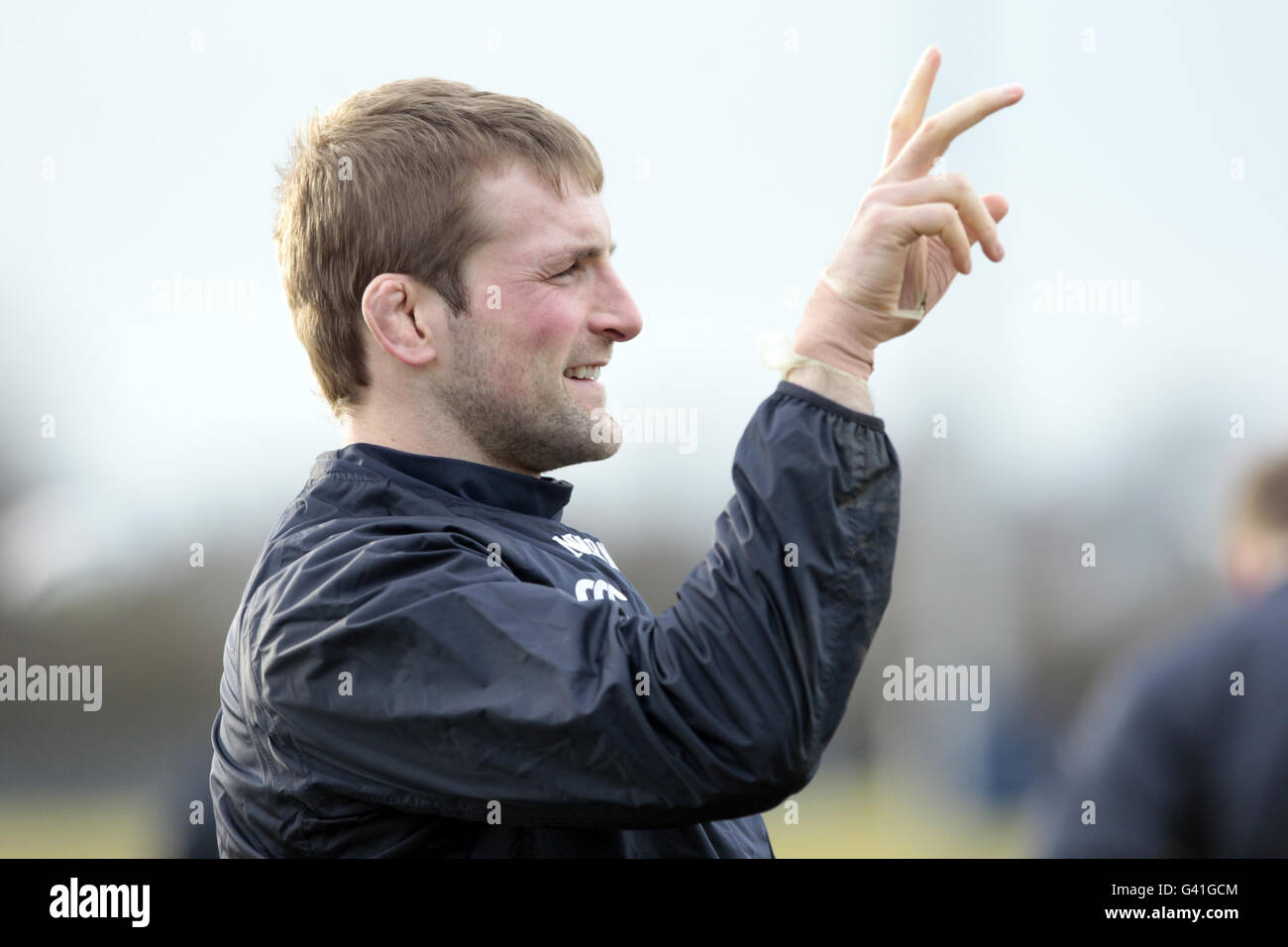 John barclay during a training session at murrayfield hi-res stock ...