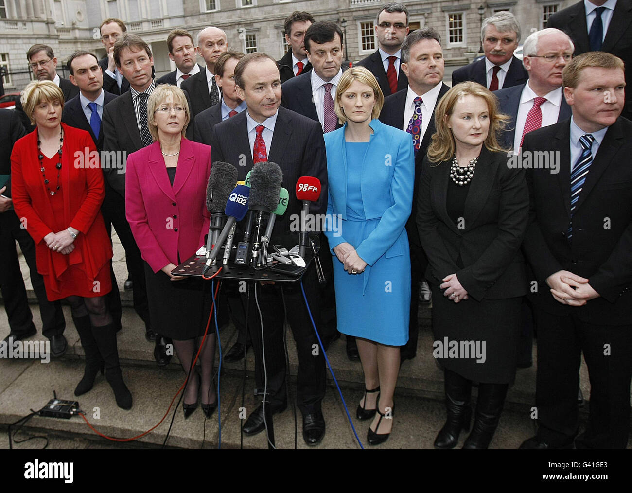 Fianna Fail leader Micheal Martin unveils his new front bench team at a ...