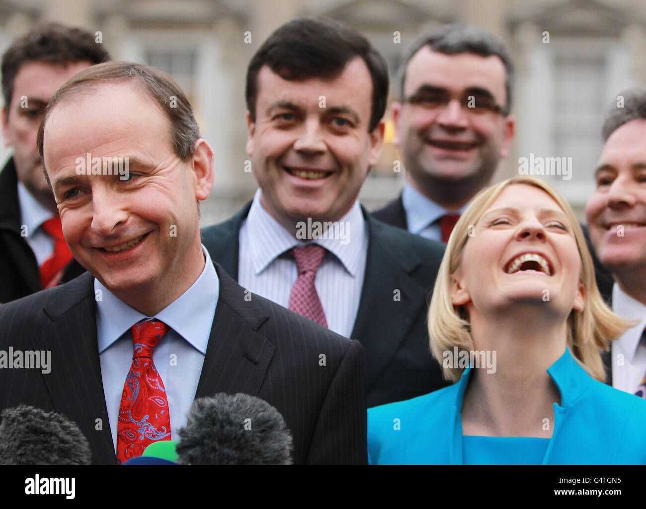 Fianna Fail leader Micheal Martin unveils his new front bench team at a ...