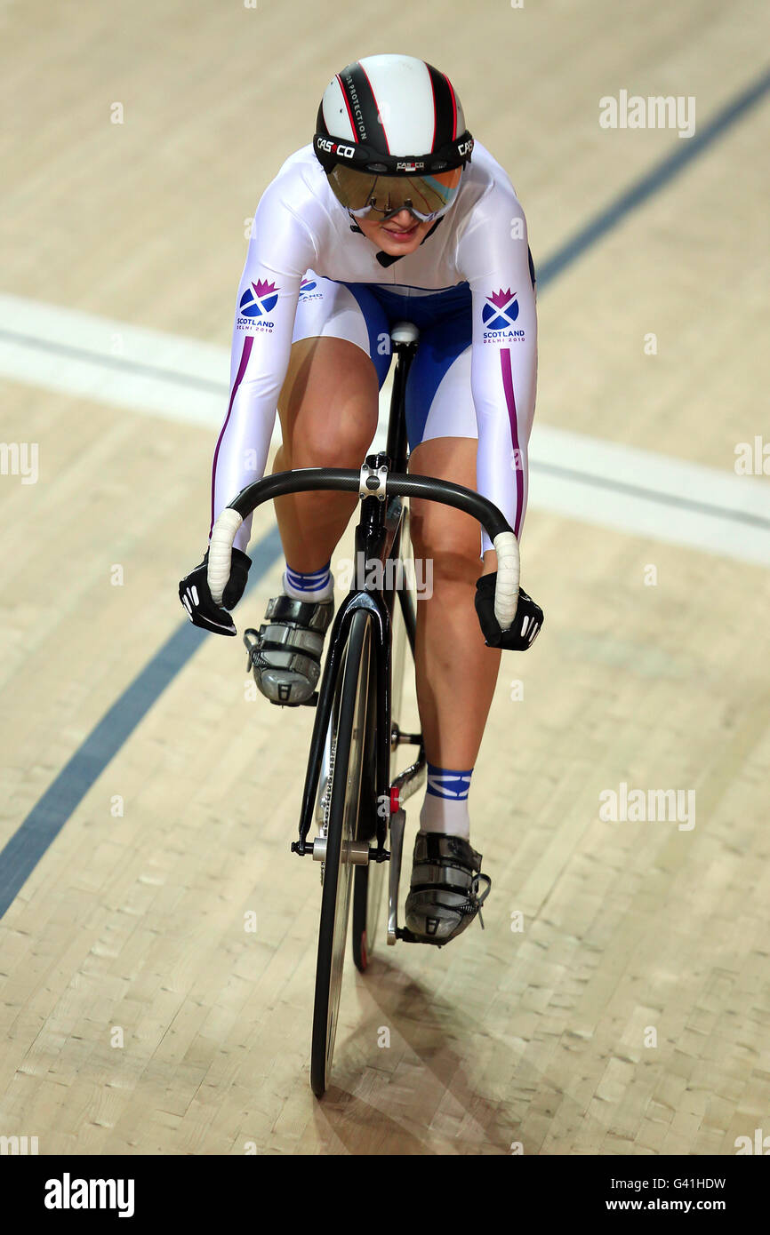 Scotland's Jenny Davis after coming second in the Women's Team Sprint ...