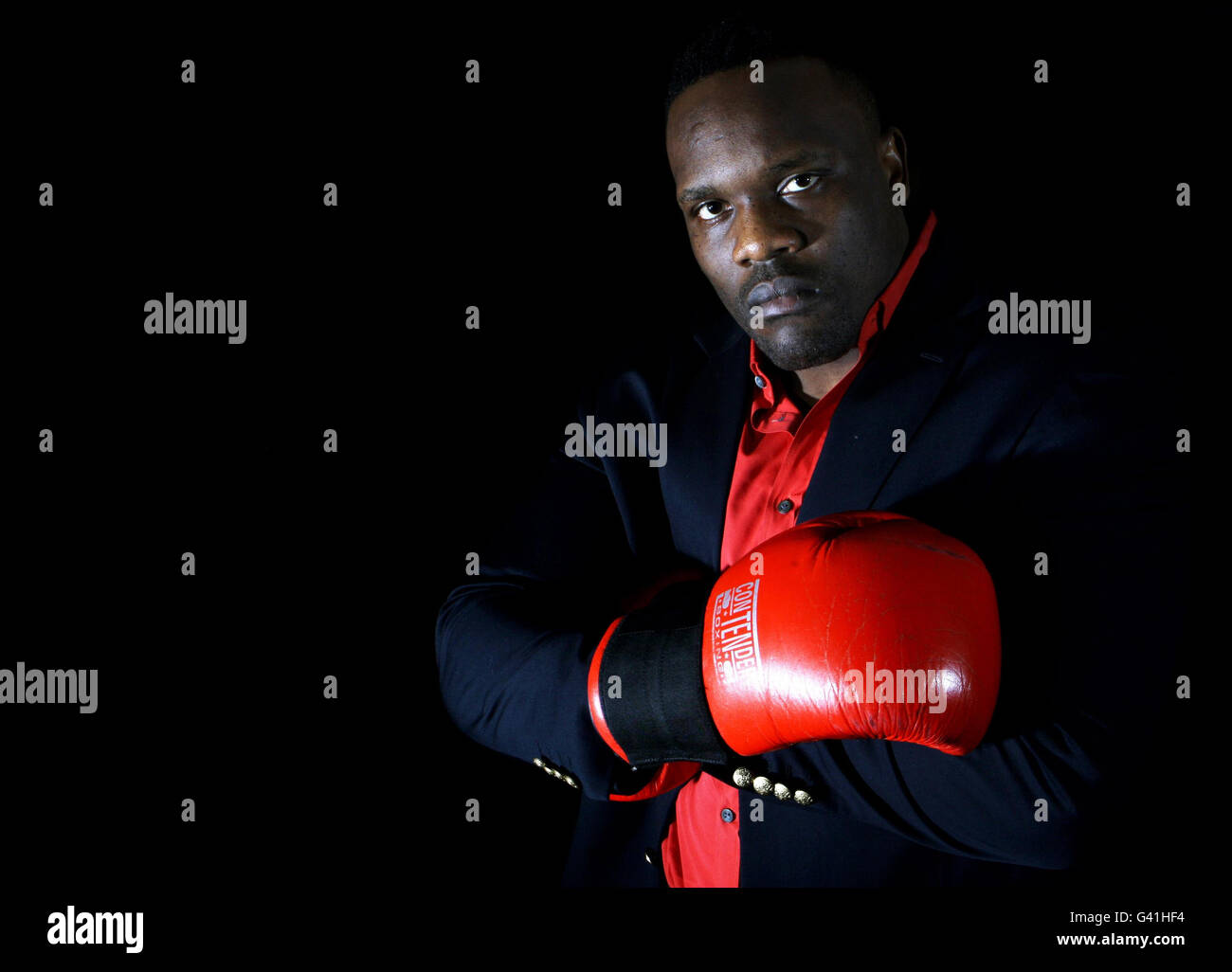 British heavyweight boxer Dereck Chisora during a press conference at ...