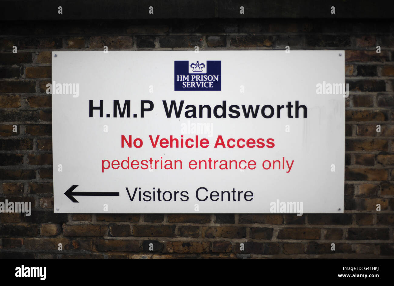 Wandsworth prison sign hi-res stock photography and images - Alamy
