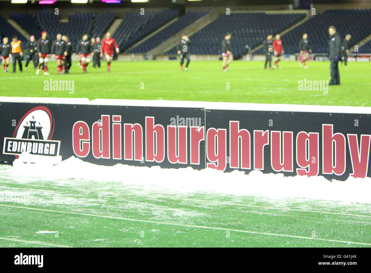 Llanelli scarlets scarlet sign advertising board hoarding hi-res stock ...