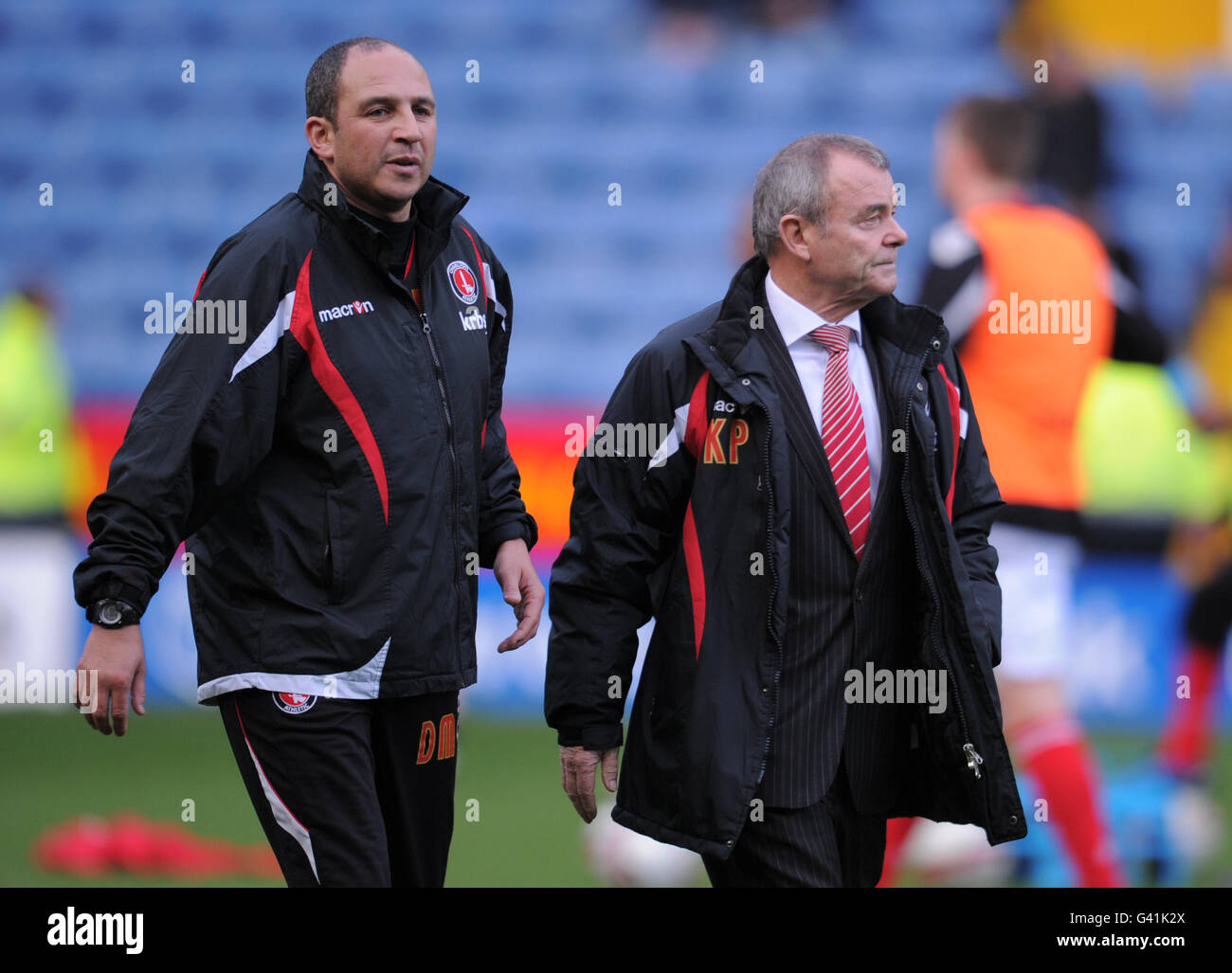 Charlton Athletic's Damian Matthew (left) and Keith Peacock during the ...