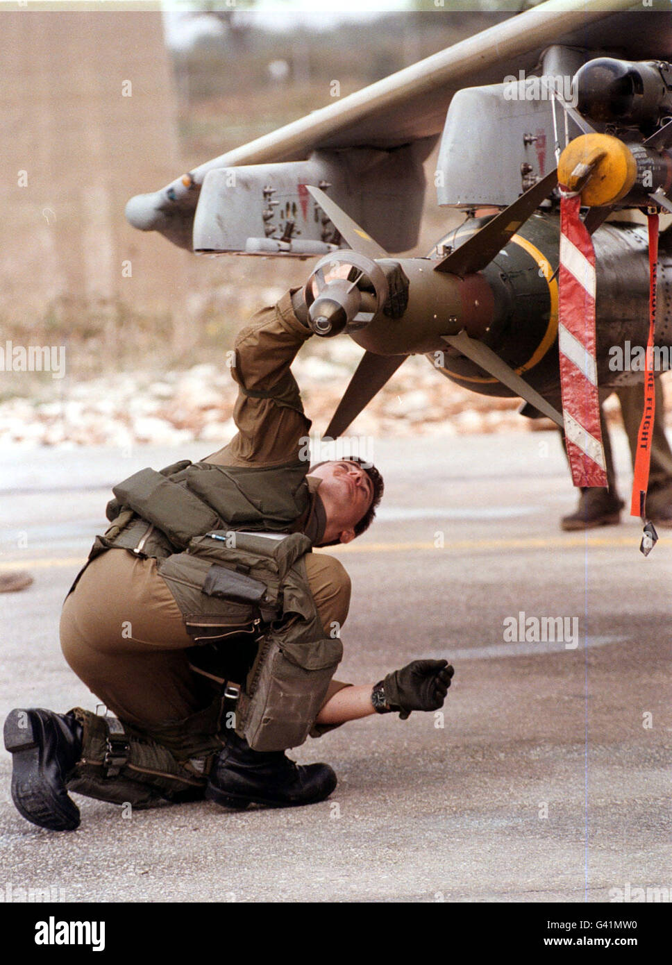 Harrier jet and missiles Stock Photo - Alamy