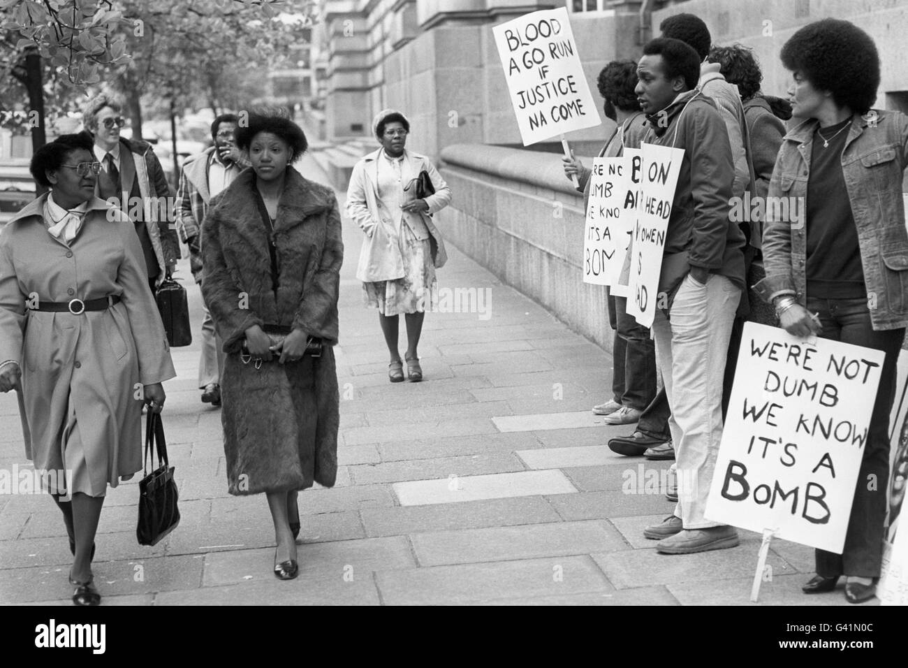New Cross Massacre Action Committee demonstrators outside County Hall ...