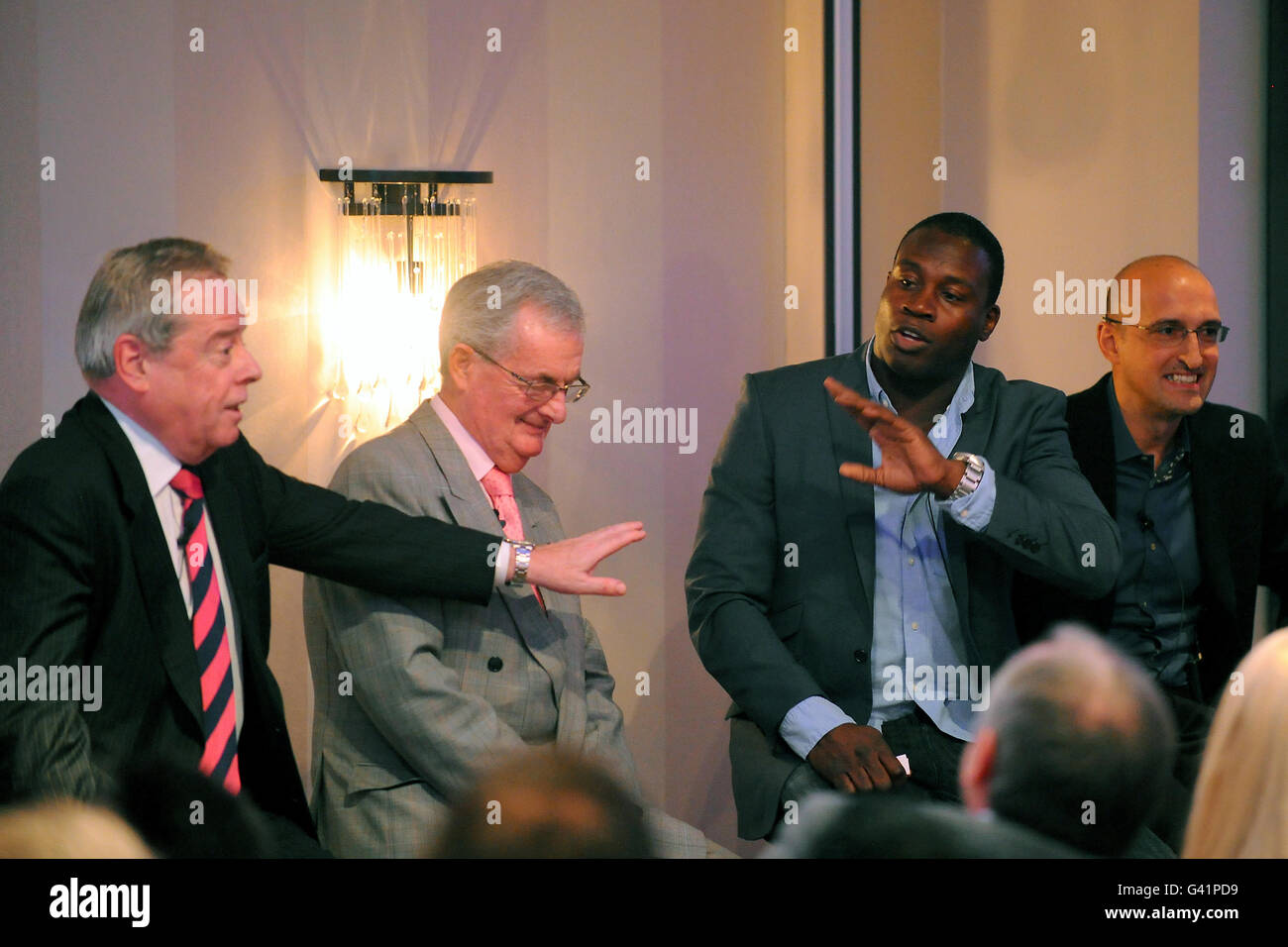 (left-right) The Sport Court panel of Lord Peter Snape, Clive Thomas ...