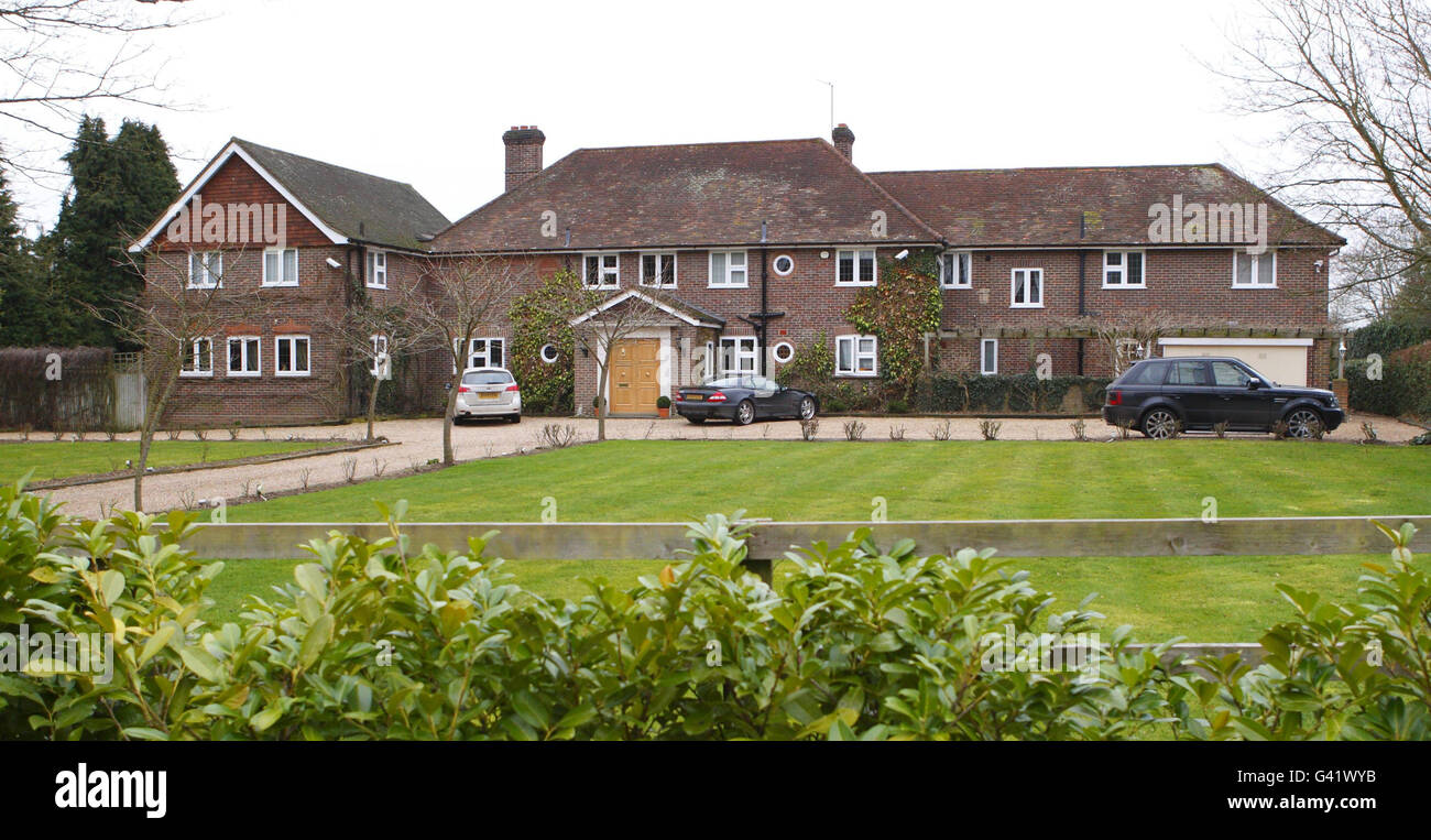 A general view of the Surrey home former Sky Sports presenter Richard ...
