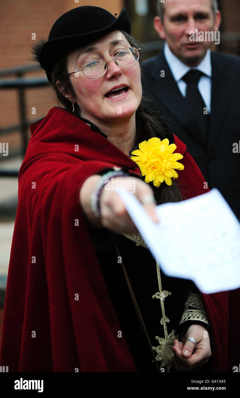 Sharon McCann, wife of Paul Anthony Allen, outside Kettering ...