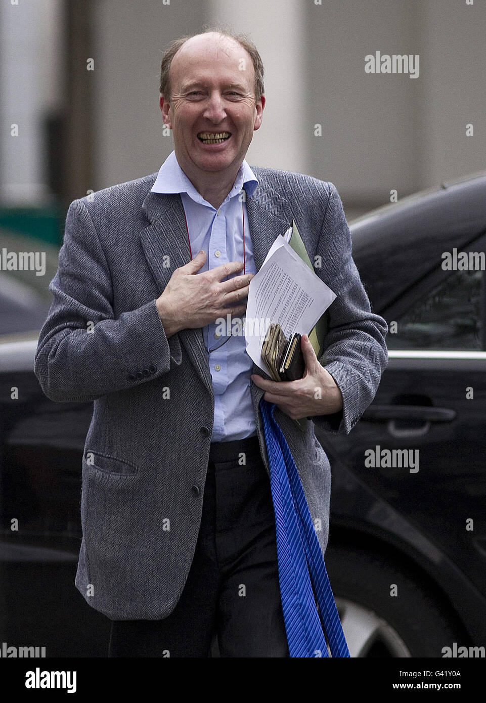 Senator Shane Ross outside Leinster House in Dublin where the Seanad ...