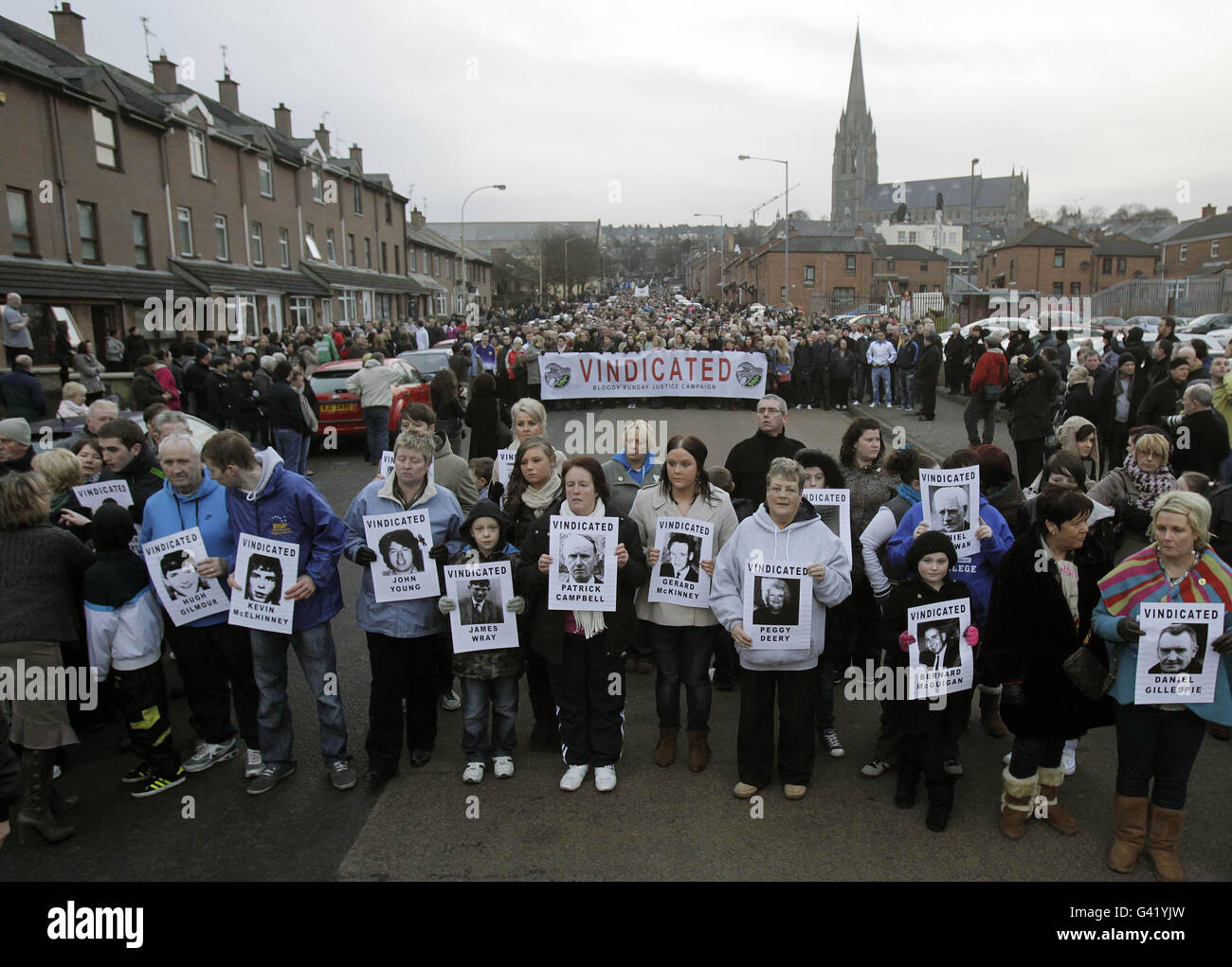 People gather for the 39th anniversary of Bloody Sunday in the Bogside ...