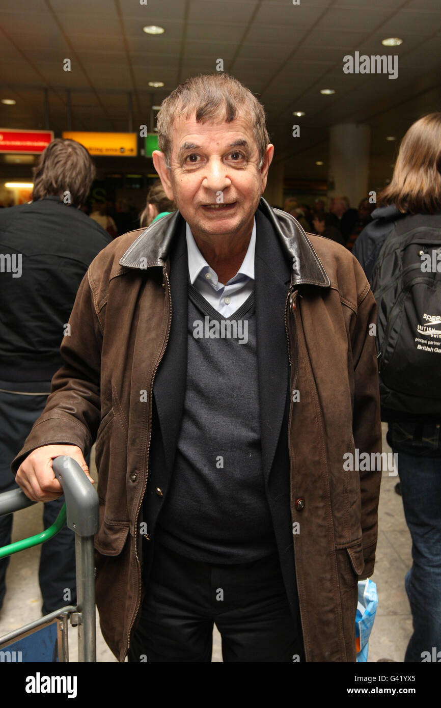 Passenger Ahmed Osman is interviewed by media after landing at Heathrow Airport off an EgyptAir ...