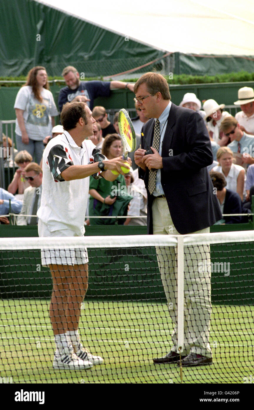 WIMB 10: 1.7.95: WIMBLEDON: America's Jeff Tarango argues with the ...