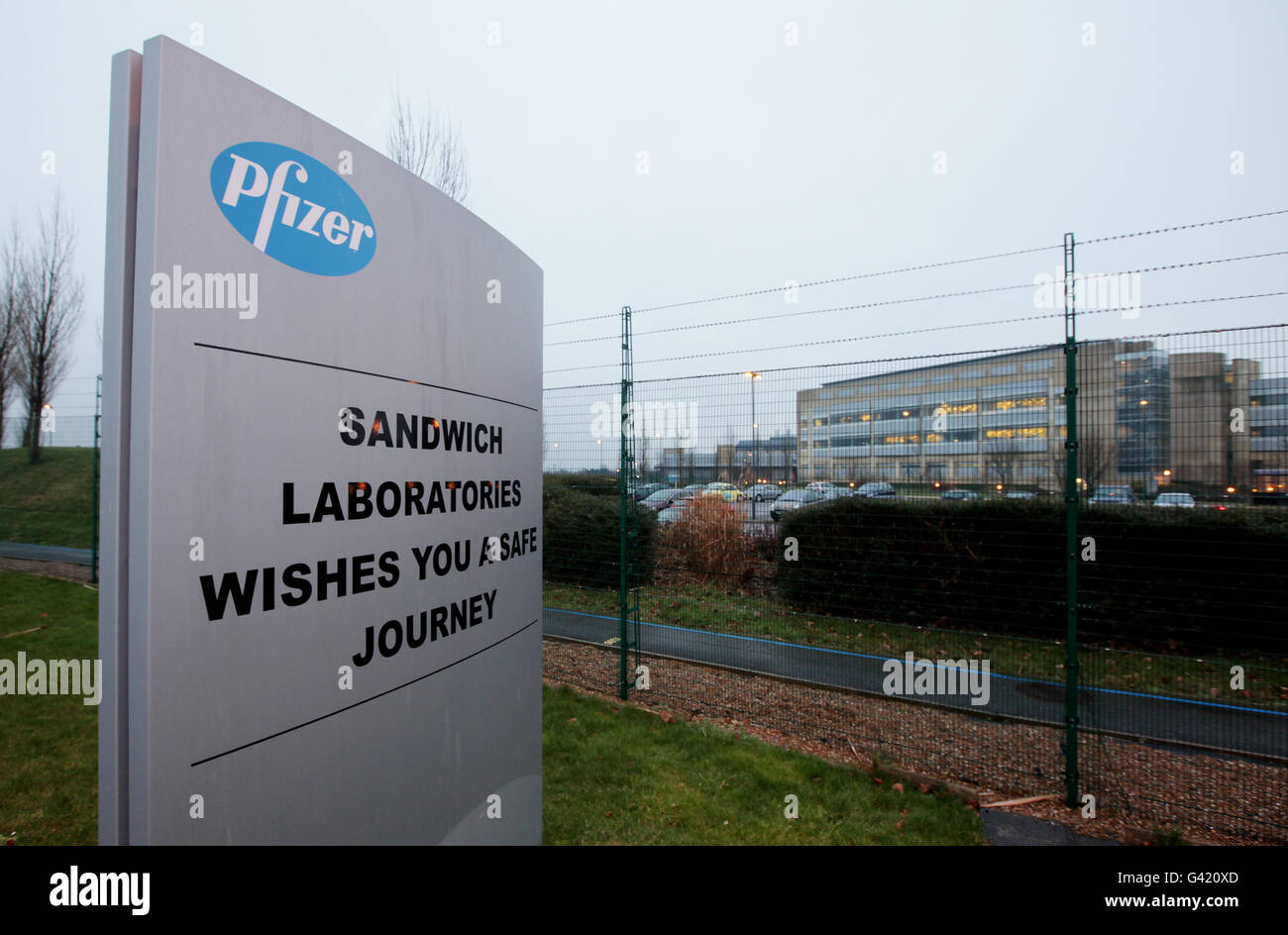 A general view of the Pfizer site in Sandwich, Kent, after the company ...