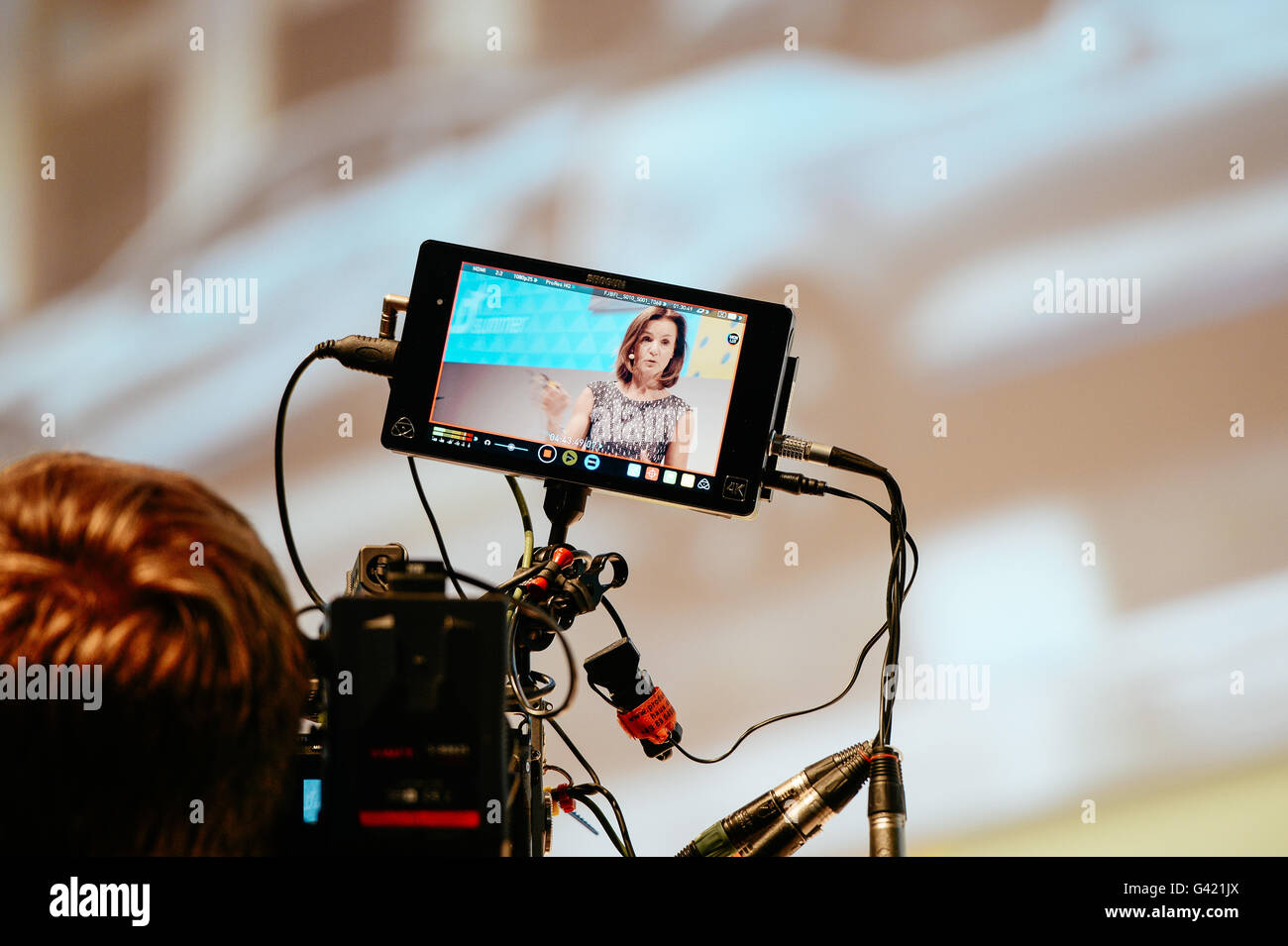 MUNICH/GERMANY - JUNE 16: Hildegard Wortmann (BMW Group) gestures peaking onstage during the ...