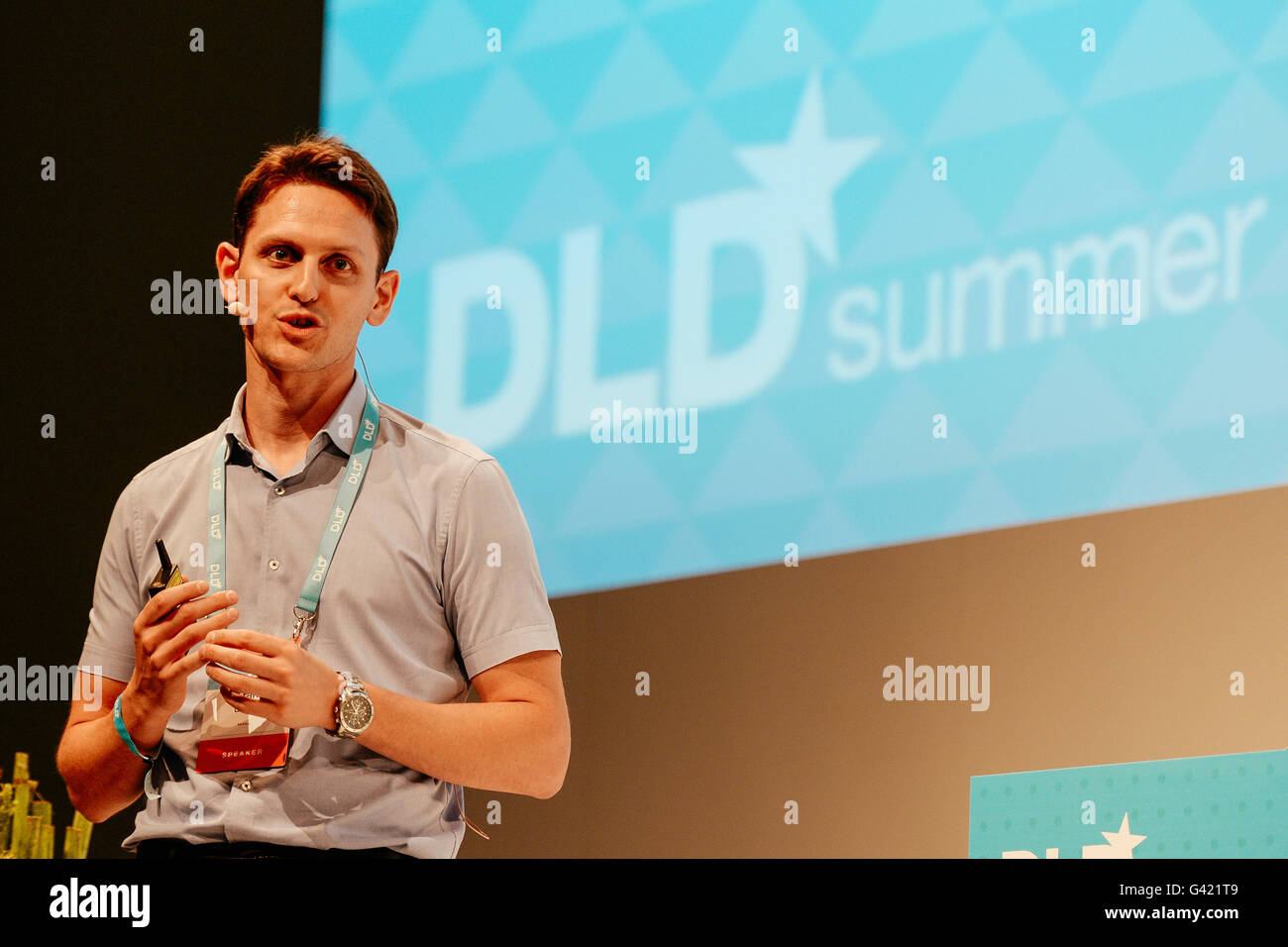 MUNICH/GERMANY - JUNE 16: Eran Eden (MeMed) speaks onstage during the ...