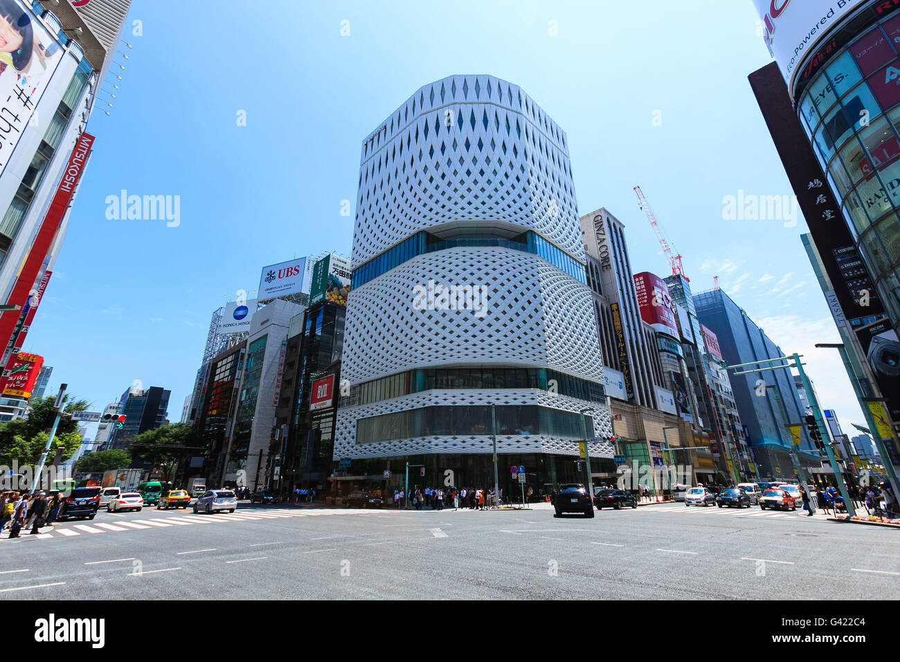A general view of Ginza Place under construction in Ginza shopping area ...