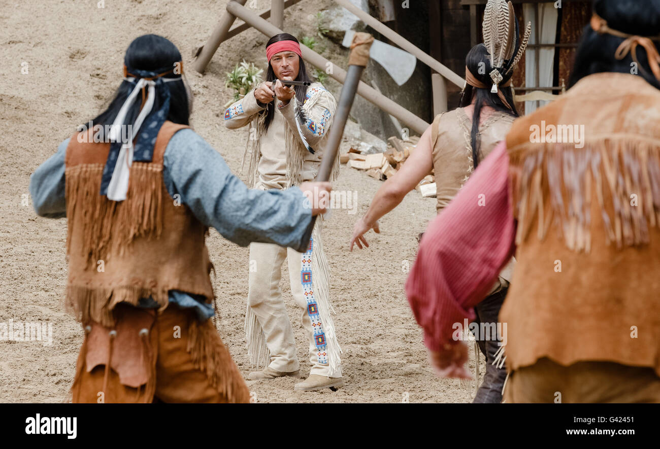 Bad Segeberg, Germany. 17th June, 2016. Actor Jan Sosniok as Winnetou ...