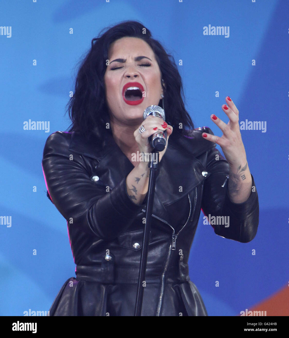 New York, New York, USA. 17th June, 2016. Singer DEMI LOVATO performs ...
