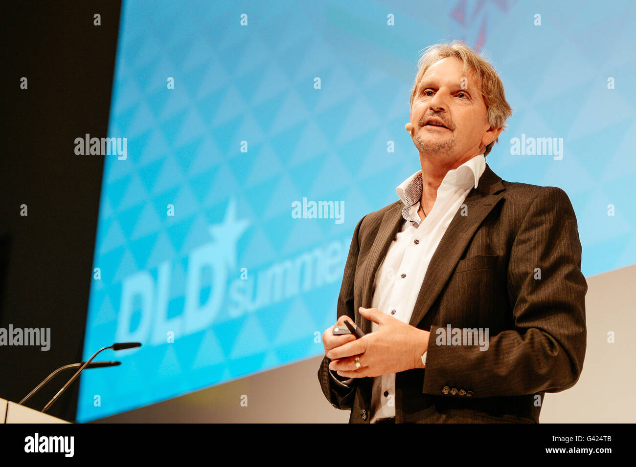 MUNICH/GERMANY - JUNE 17: Michael Gleich (Peace Counts) speaks onstage ...