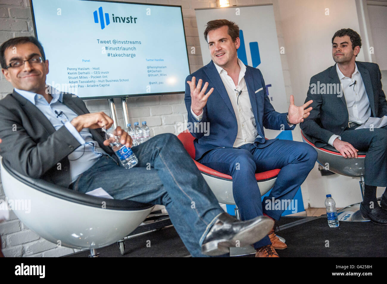 London, UK. 16th June, 2016. Launch of Invstr app at skylight, Millbank ...