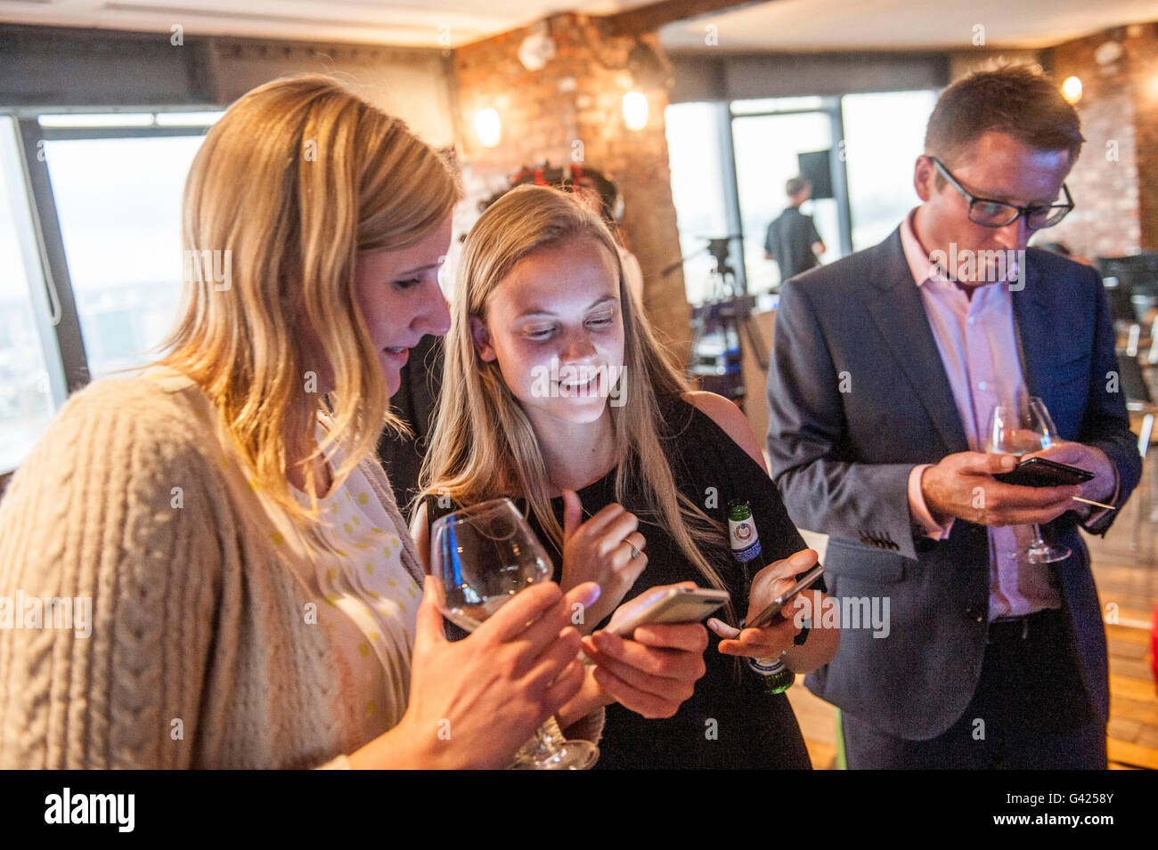 London, UK. 16th June, 2016. Launch of Invstr app at skylight, Millbank ...