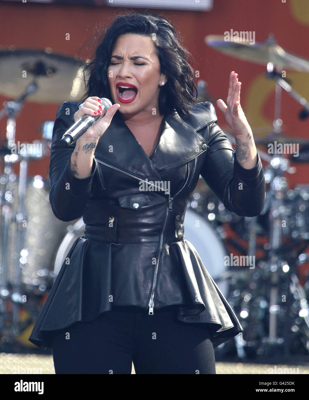 New York, New York, USA. 17th June, 2016. Singer DEMI LOVATO performs ...