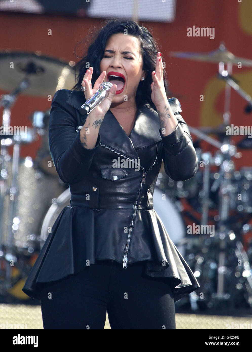 New York, New York, USA. 17th June, 2016. Singer DEMI LOVATO performs ...