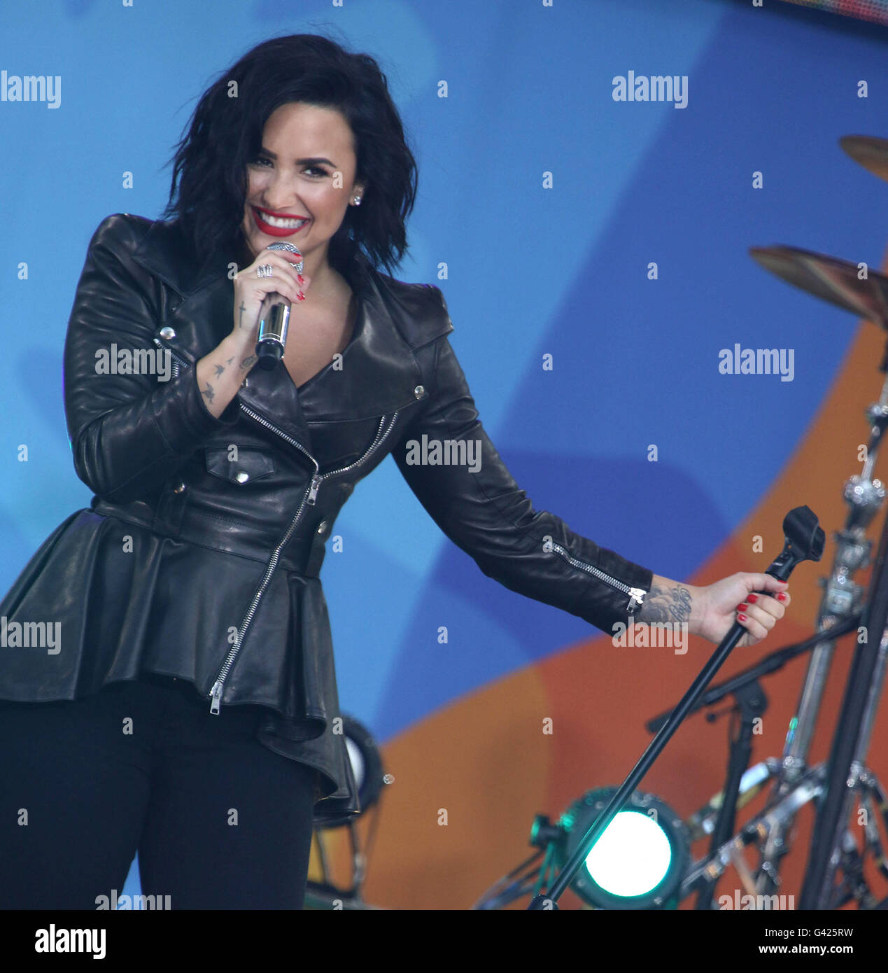 New York, New York, USA. 17th June, 2016. Singer DEMI LOVATO performs ...