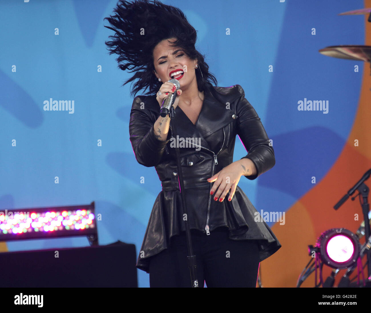 New York, New York, USA. 17th June, 2016. Singer DEMI LOVATO performs ...
