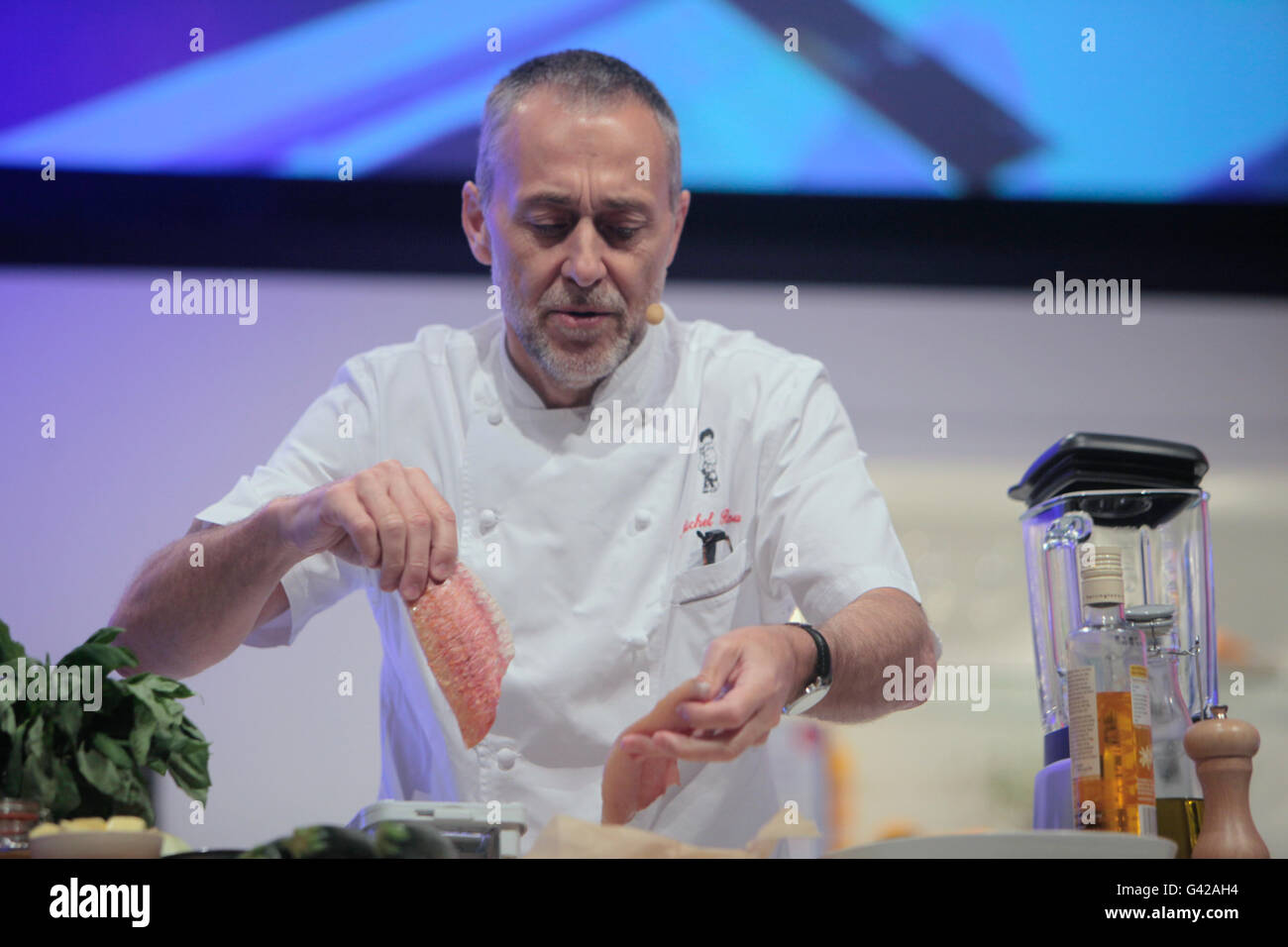 Birmingham UK 18 June 2016.Michel Roux Jr cooking live at the Good Food ...